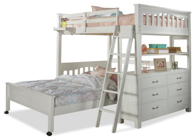 Highlands Loft Bed, Full, White Finish - Transitional - Loft Beds - by ...