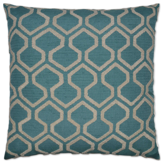 Raw Edges Pillow - Turquoise, 24" x 24" - Contemporary - Decorative ...