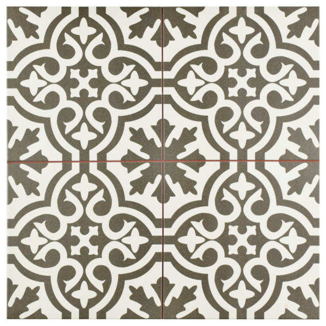 Berkeley Ceramic Floor and Wall Tile, Charcoal Brown, Sample ...