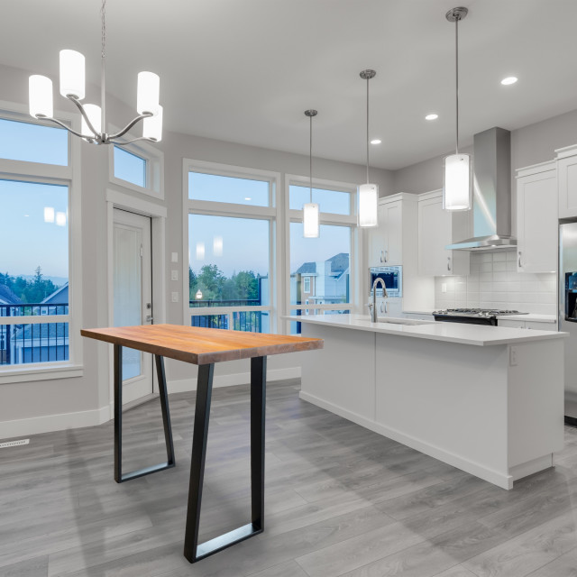 Acacia Wood 51" High Top Bar Pub Table - Contemporary - Indoor Pub And ...