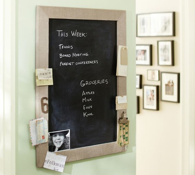 Linen Framed Chalkboard Traditional Bulletin Boards And Chalkboards