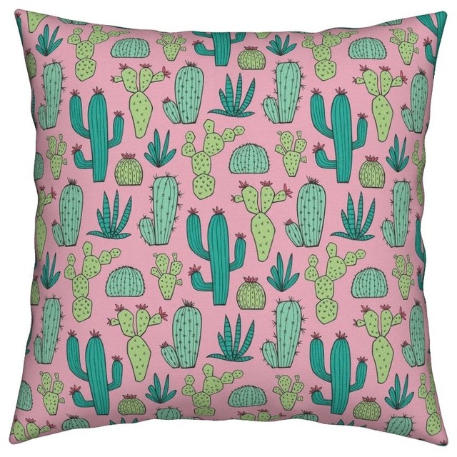 Cactus Botanical Cacti Succulents Southwest Throw Pillow - Southwestern ...