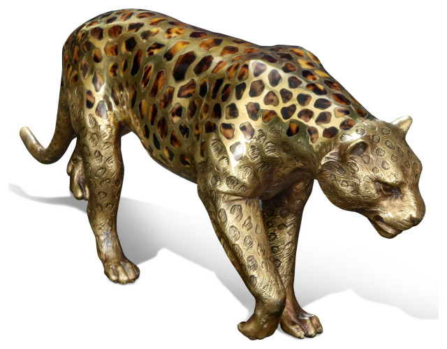 Prowling Leopard Sculpture - Contemporary - Decorative Objects And ...