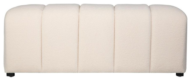 Tess Contemporary Modern Ivory Boucle Upholstered Plush Bench, Natural ...