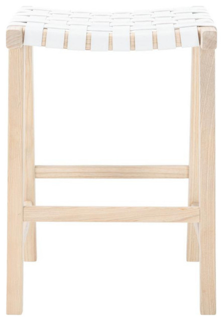 Hadrian Rectangle Counter Stool, Set of 2, White - Transitional - Bar ...