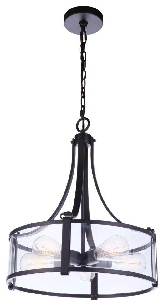 Elliot Pendant 5 Light Flat Black - Transitional - Pendant Lighting ...