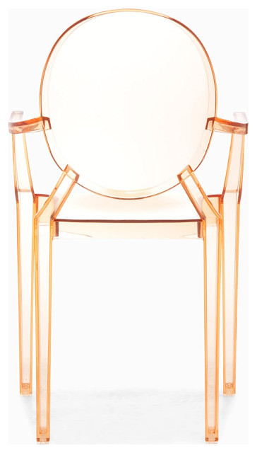 Modern Designer Stackable Ghost Chairs Armchairs With Arm Dining Orange ...