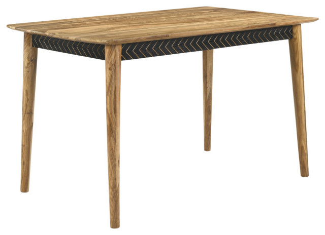 5-piece Rectangular Counter Height Dining Set Natural Sheesham and ...