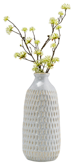 Cer, 12" Dimpled Vase, Oatmeal - Farmhouse - Vases - by Beyond Design ...