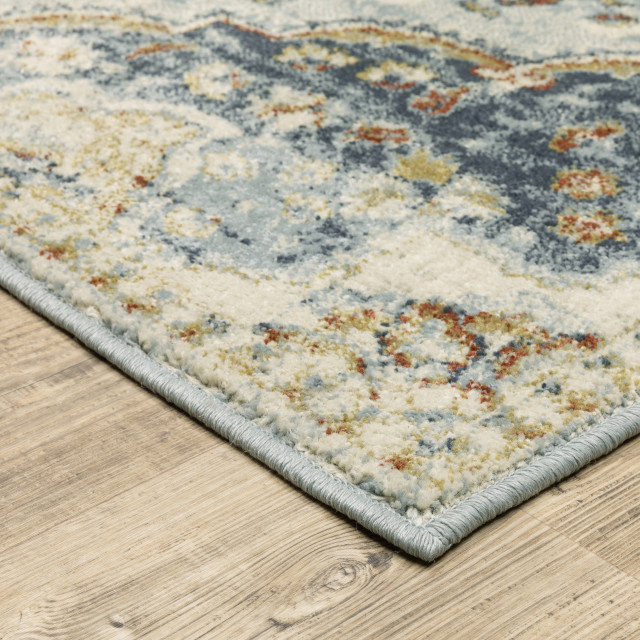 Branson Br01A Blue/Multi 7'10" x 10' Rug, Runner 1'10" x 7'3 ...