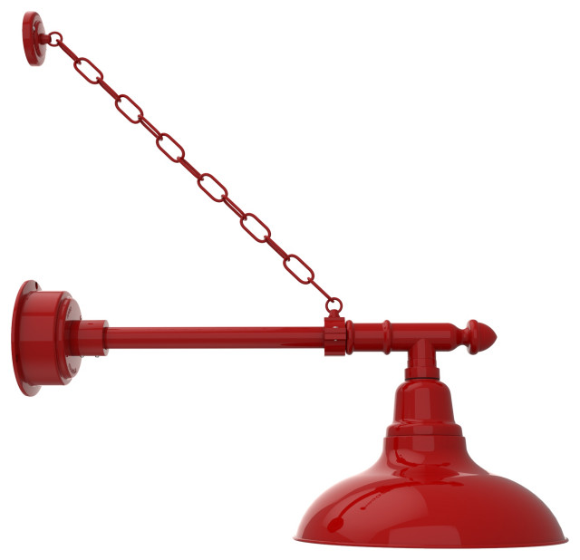 Gooseneck Barn Light With Vintage Arm With Chain, 12" - Farmhouse ...