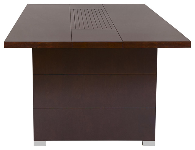 Zuri Furniture 86.5” Modern Ford Dark Walnut Wood Rectangular Meeting ...