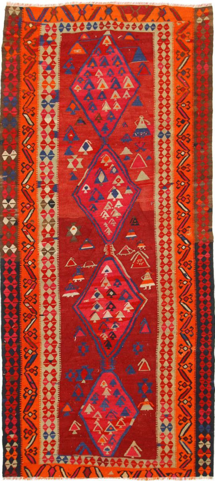 Persian Kilim Fars Azerbaijan Antique 12'3"x5'5", 12'3"x5'5 ...