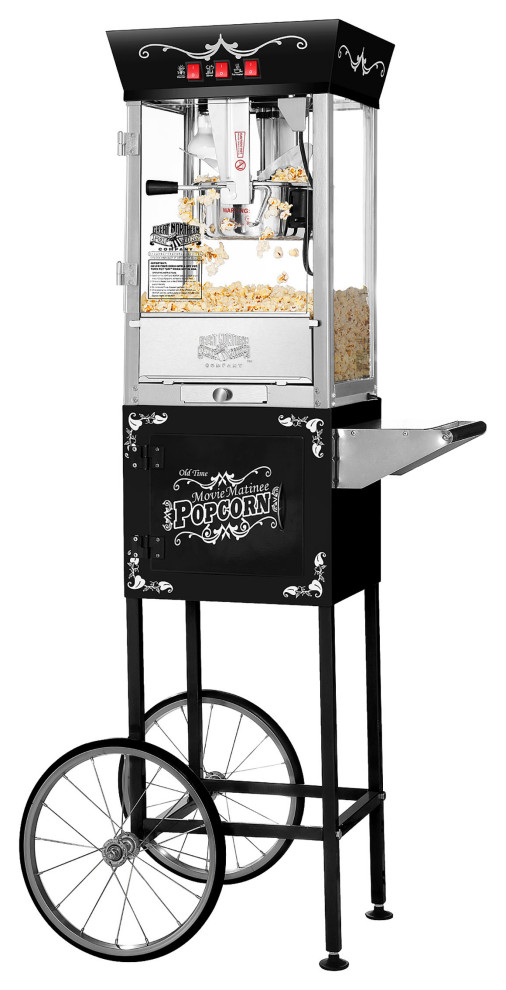 Matinee Popcorn Machine With Cart 8oz Popper With Stainless-Steel ...