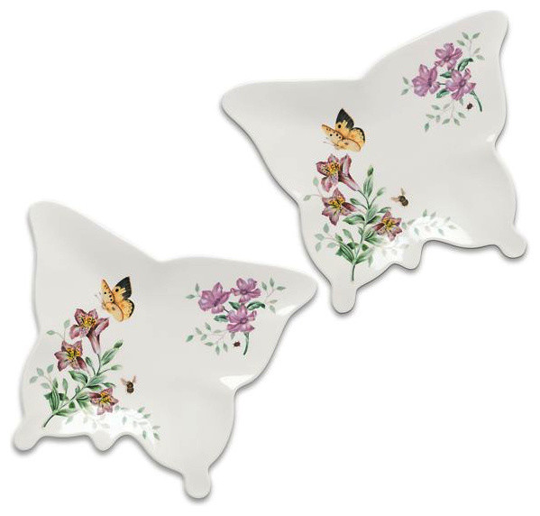 Lenox Butterfly Meadow Melamine 2 Piece Small Serving Tray Set ...