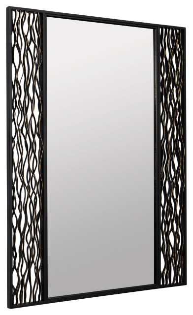 Smithsonian Estela 30x40" Rectangular Black and Gold Wall Mirror - Contemporary - Wall Mirrors ...