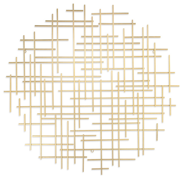 Golden Round Metal Wall Art - Contemporary - Metal Wall Art - by ...