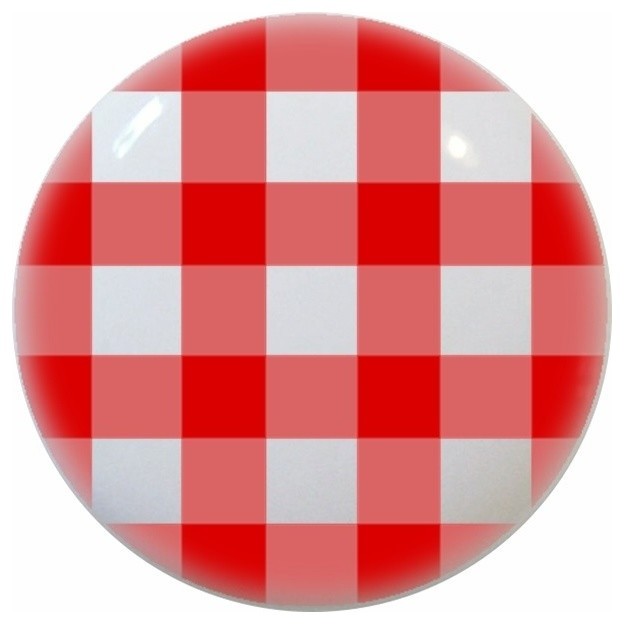 Red Gingham Ceramic Knob - Contemporary - Cabinet And Drawer Knobs - by ...
