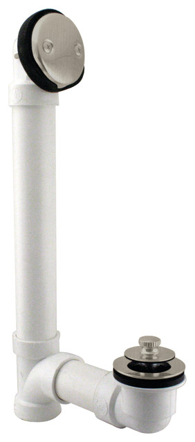 Pull & Drain Sch. 40 PVC Bath Waste With Two-Hole Elbow, Stainless ...