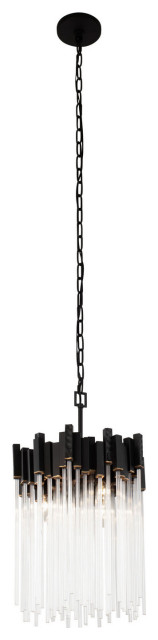 Matrix 3-Light Pendant, Matte Black/French Gold - Contemporary ...