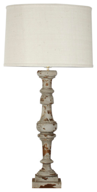 Agatha Wooden Lamp, Burlap Shade - Farmhouse - Table Lamps - by ...