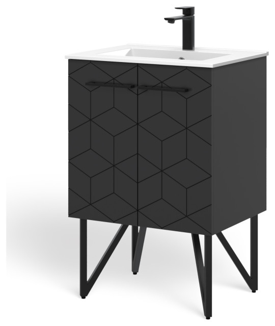 The Forma Bathroom Vanity, 24" - Midcentury - Bathroom Vanities And ...