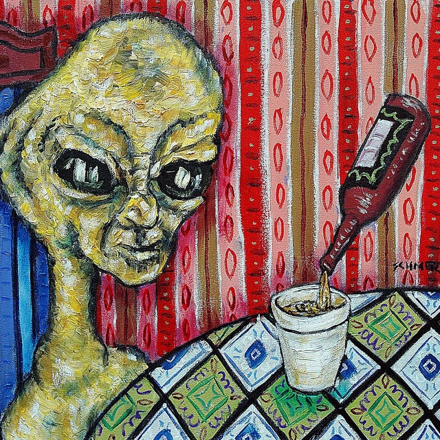"Alien Beer" Painting Print on Wrapped Canvas, 48"x48", 48"x48 ...