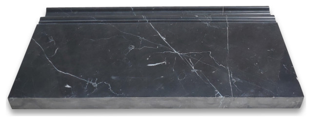 Nero Marquina Black Marble Skirting Baseboard Trim Molding Polished, 1 ...