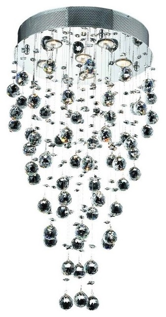 Elegant 2006 Galaxy 6-LT 18" Swarovski Chandelier, Chrome/Clear ...