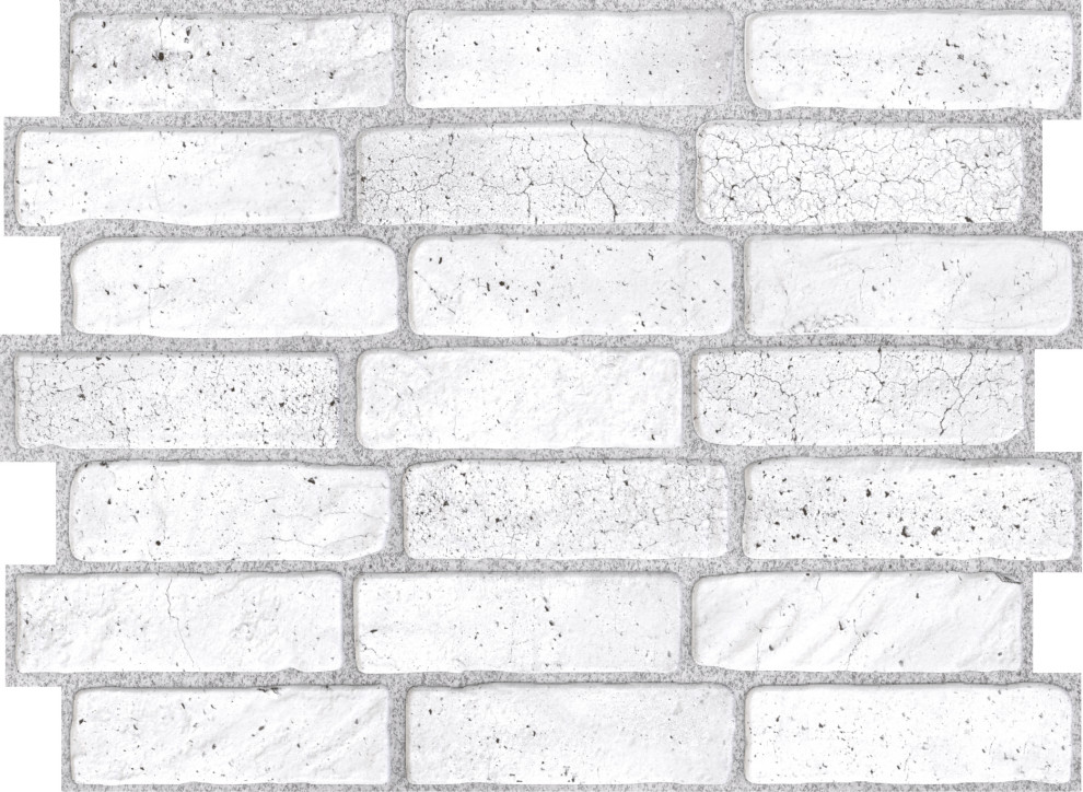 3D Wall Panel Light Gray Faux Brick Design, 23.5 by 17.25 Inch 571OG ...