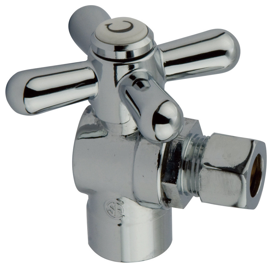 Vintage Angle Stop with 1/2" Sweat x 3/8" OD Compression - Traditional ...