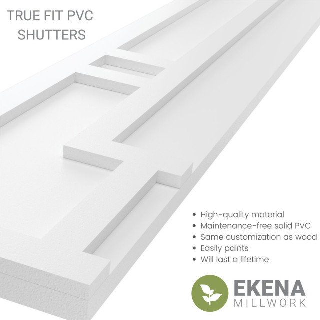 True Fit PVC Bungalow Fixed Mount Shutters, Per Pair, Ocean Swell, 12 ...