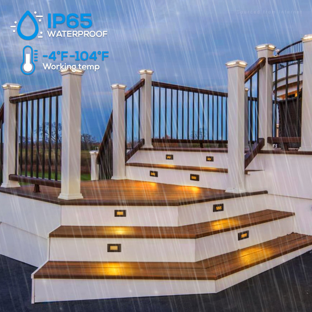 Dimmable 120V LED Step Lights, 3000K Warm White, Oil Rubbed Bronze, 12 ...