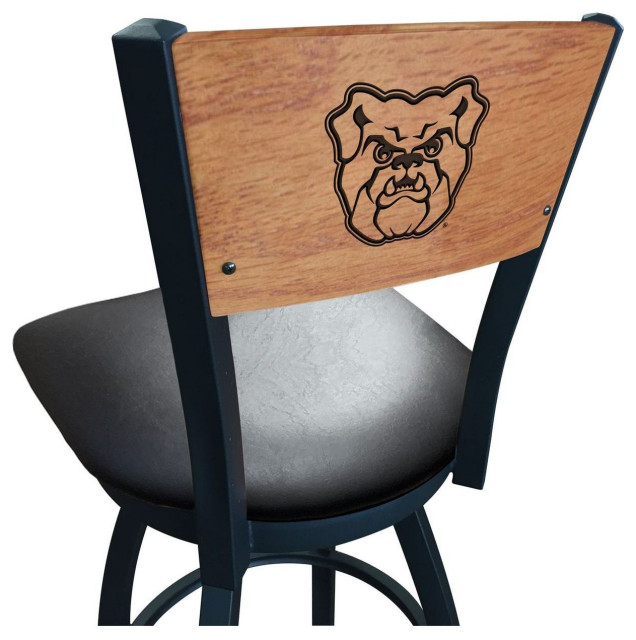 Holland L038 Engraved Butler 25" Swivel Counter Stool - Black/Vinyl ...