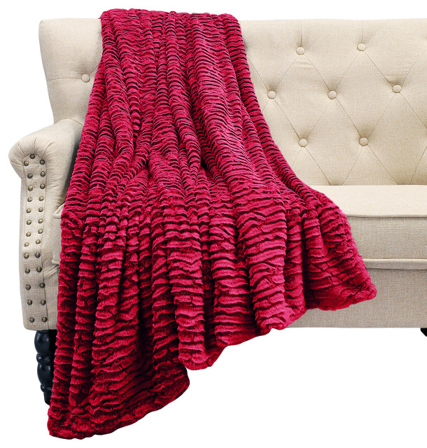 Air Brushed Colleen Oversized Faux Fur Throw Blanket, 60x70 ...