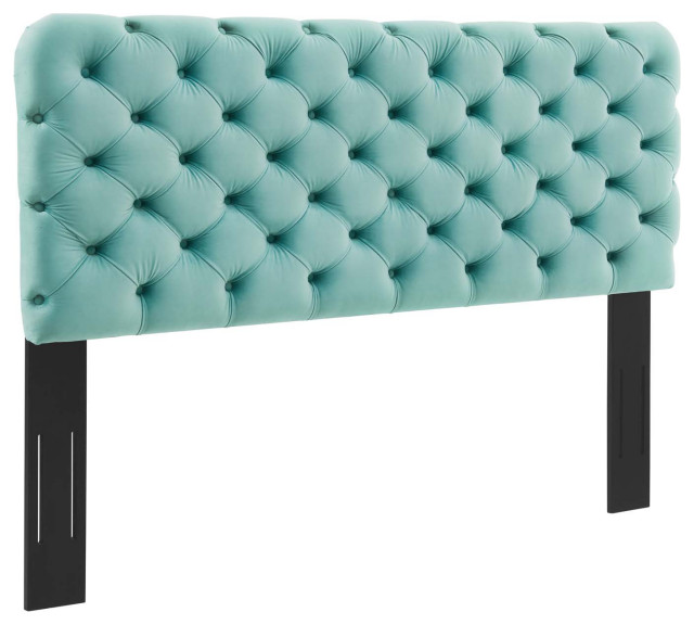 Lizzy Tufted Queen Performance Velvet Headboard - Contemporary ...