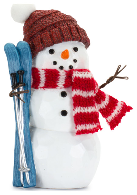Snowman Figurine, 2-Piece Set - Traditional - Holiday Accents And ...