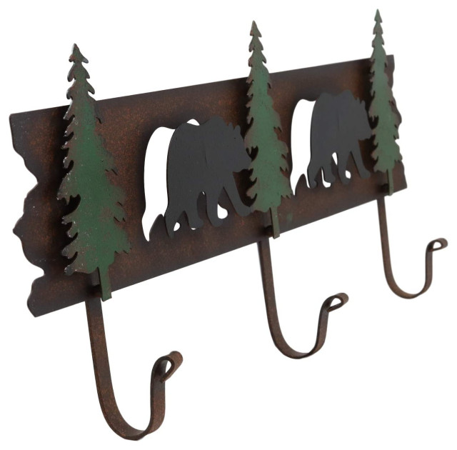 Pine Trees 3-Peg Cast Iron Wall Hooks - Traditional - Wall Hooks - by ...