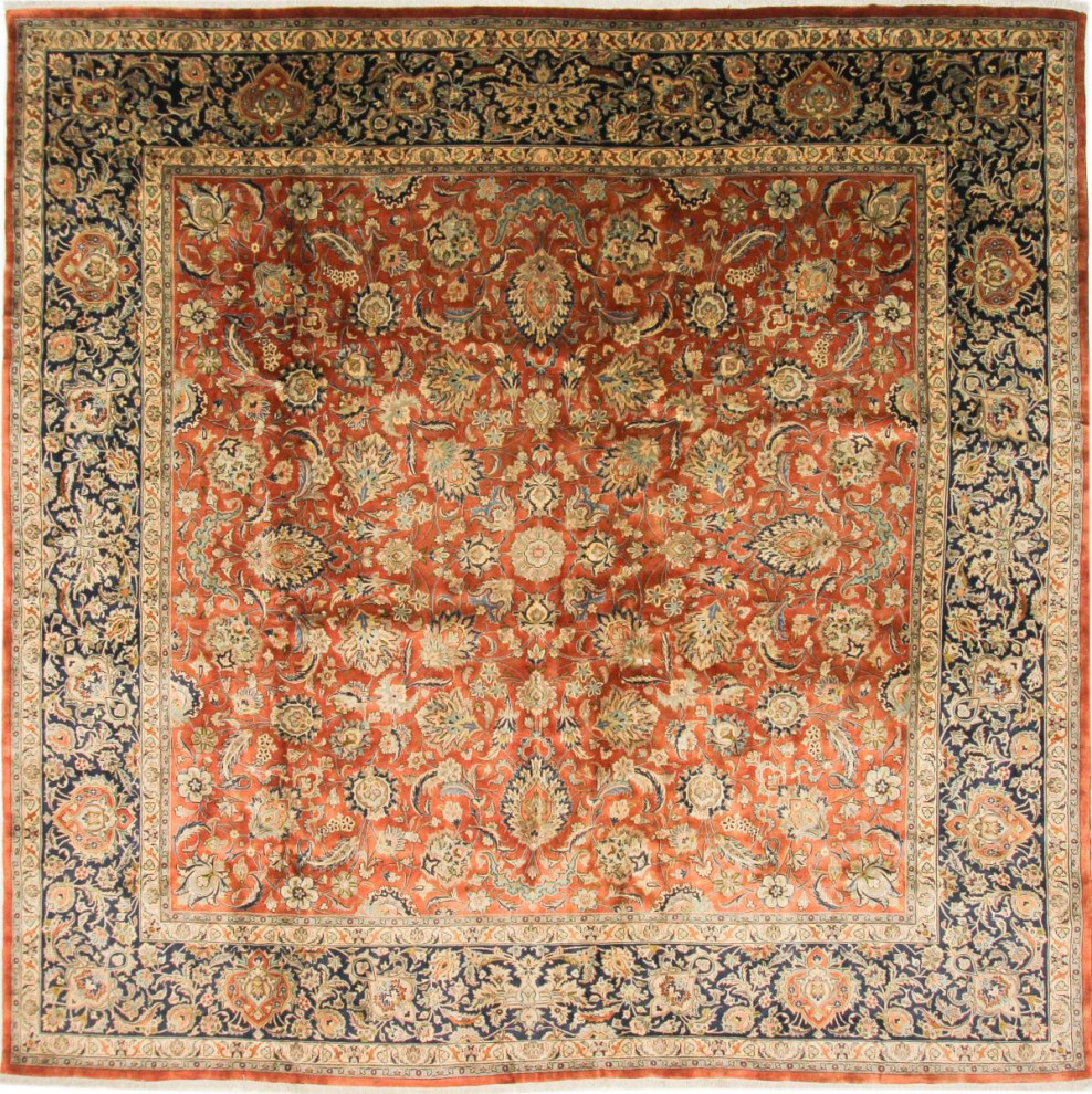 Persian Rug Mashhad 12'6"x12'6" Hand Knotted, 12'6"x12'6" - Traditional ...