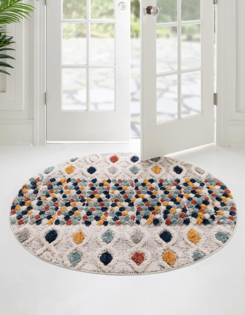 Unique Loom Cherokee Asheville Area Rug, 4' 0 X 4' 0 Round ...