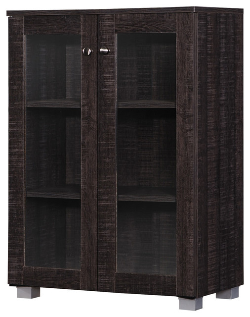 Mason and Dark Brown Storage Cabinet Sideboard With 2 Doors ...