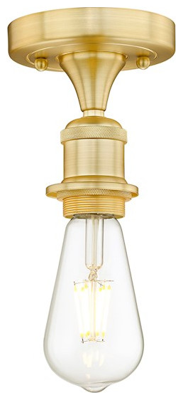 Innovations Lighting Bare Bulb 1-Light 2" Semi-Flush Mount, Gold, 616 ...
