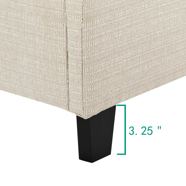 Legends Home Queen Size Beige Tufted Upholstered Platform Bed ...