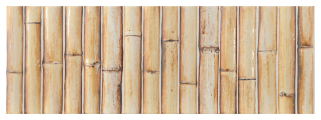 Bamboo Haven Tiki Cream Ceramic Wall Tile Sample - Asian - Tile - by ...