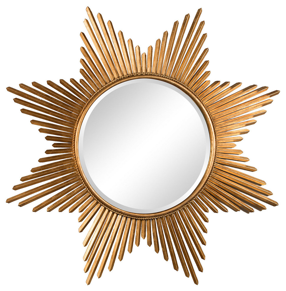 Star Burst Mirror, Antique Gold, 47" - Midcentury - Wall Mirrors - by ...