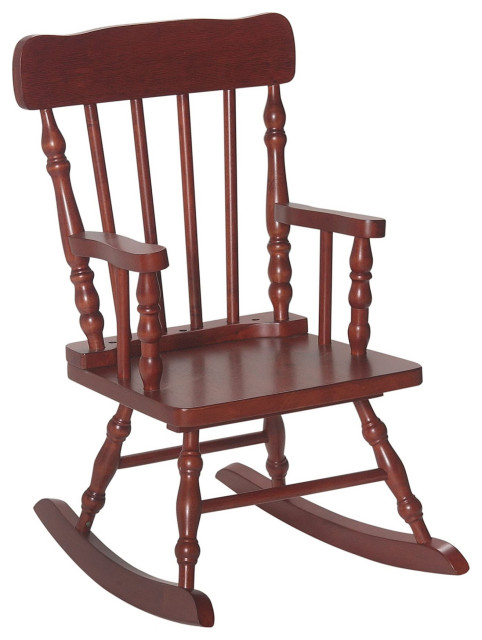 Gift Mark Childs Spindle Rocking Chair, Cherry - Traditional - Kids ...