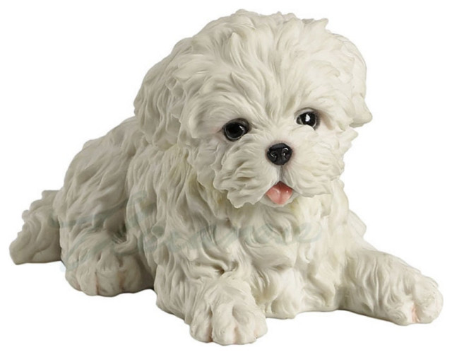Maltese Puppy Dog Figurine - Contemporary - Decorative Objects And ...