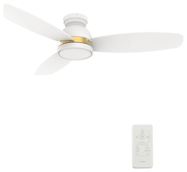 CARRO 48" Flush Mount Ceiling Fan With Dimmable LED Light and Remote ...