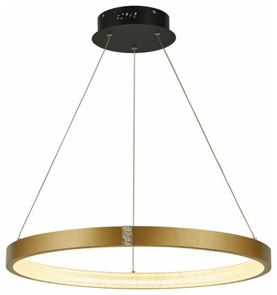 Thumprints Kinsley 1 Light Dining Chandelier, Brushed Gold, FT-T1030-BG ...