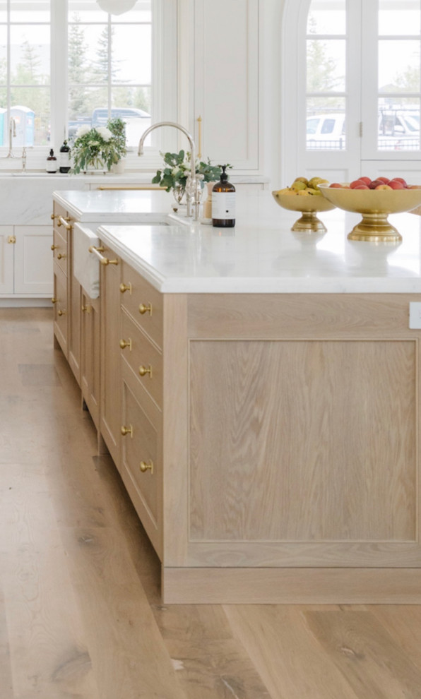 White stained cabinets store